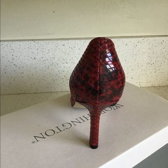 Worthington | Shoes | Nib Worthington Yessica Red Snake Heels | Poshmark